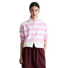 Marc O'Polo Langarmshirt MARC O'POLO DENIM "aus Heavy Jersey", Damen, Gr. L, light pink, Obermaterial: 100% Baumwolle, gestreift, Basic, relaxed fit, Rundhals, Rippb&uuml;ndchen, Shirts Langarmshirt