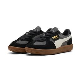 Puma M&auml;dchen Sneaker "PALERMO JR", Gr. 38,5, schwarz, Leder, unifarben, Schuhe, niedrige Schuhh&ouml;he, mit Schn&uuml;rung, nicht herausnehmbare Innensohle