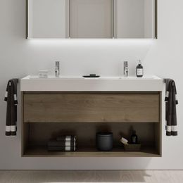 Burgbad Devio Schrank mit Mineralguss-Doppelwaschtisch, 1 Auszug, SHKJ121F7218C0001,