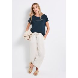 Street One Damen T-Shirt, blau, Gr. 36, bedruckt, Web, 50% Baumwolle, 50% Modal, Shirts, im soften Baumwoll-Mix