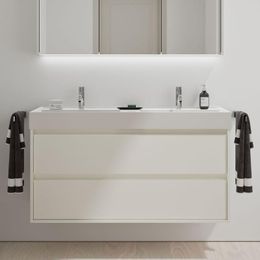 Burgbad Devio Schrank mit Mineralguss-Doppelwaschtisch, 2 Ausz&uuml;ge, SHKH121F7214C0001,