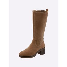 Heine Damen Stiefel, Braun, Gr. 36, Stiefel, Material: Rindsleder