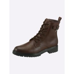 Heine Schn&uuml;rstiefelette, Braun, Gr. 36, Damen, Stiefeletten, Material: Rindsleder