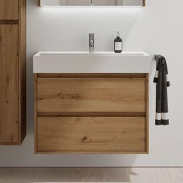 Burgbad Devio Schrank mit Keramik-Waschtisch, 2 Ausz&uuml;ge, SHKF081F7217C0001,