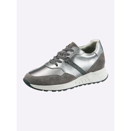 Heine Damen Sneaker, Grau, Gr. 40, Sneakers & Schn&uuml;rer, Material: Rindsleder