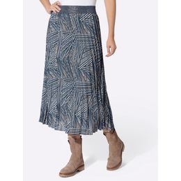 Heine Damen Plisseerock, Blau, Gr. 36, Lange R&ouml;cke, Material: Polyester