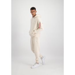 Jogginghose Alpha Industries "Unisex EMB Jogger", Herren, Gr. XS, Normalgr&ouml;&szlig;en, wei&szlig; (jet stream wei&szlig;), Obermaterial: 80% Baumwolle, 20% Polyester, Hosen Jogginghose