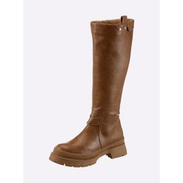 Heine Damen Stiefel, Braun, Gr. 41, Stiefel, Material: Synthetik