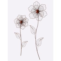 HEINE HOME Wanddeko, Braun, Gr. H/B/T ca. 135/50/1+100/35/1 cm, Wanddeko, Material: Metall