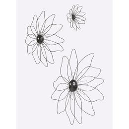 HEINE HOME Wanddeko, Schwarz, Gr. H/B/T ca. 21/21/4,5+41/41/6,5+60/60/8,5 cm, Wanddeko, Material: Metall