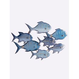 HEINE HOME Wanddeko, Blau, Gr. H/B/T ca. 37/65/5 cm, Wanddeko, Material: Metall