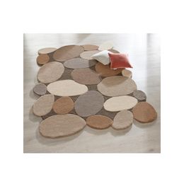 HEINE HOME Teppich, Braun, Gr. 60x90 cm - rechteckig, Teppiche, Material: Schurwolle