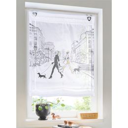 IMPRESSIONEN Raffrollo, Wei&szlig;, Gr. 130x120 cm, Rollos, Material: Polyester