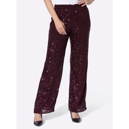 Heine Damen Schlupfhose, Rot, Gr. 46, Gerade Hosen, Material: Polyester
