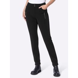 Heine Damen Hose, Schwarz, Gr. 38, 7/8-Hose, Material: Polyester