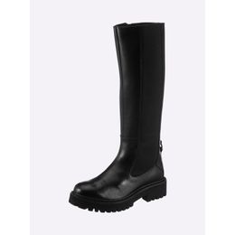 Heine Damen Stiefel, Schwarz, Gr. 37, Stiefel, Material: Rindsleder