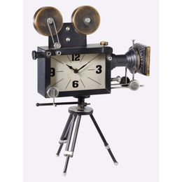 HEINE HOME Tischuhr, Schwarz, Gr. H/B/T ca. 46/33,5/17 cm, Deko-Artikel, Material: Metall