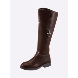 Heine Damen Stiefel, Braun, Gr. 41, Stiefel, Material: Synthetik