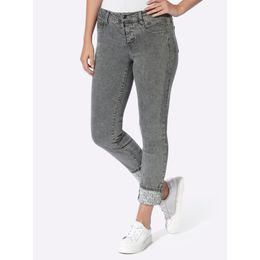 Heine Damen 5-Pocket-Jeans, Grau, Gr. 44, Skinny, Material: Baumwolle