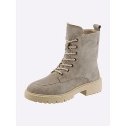 Heine Schn&uuml;rstiefelette, Braun, Gr. 37, Damen, Stiefeletten, Material: Rindsleder