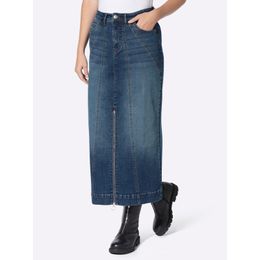 Heine Damen Jeansrock, Blau, Gr. 50, Lange R&ouml;cke, Material: Baumwolle