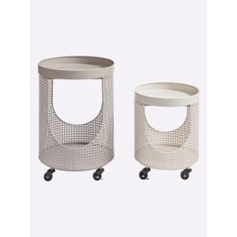 IMPRESSIONEN Beistelltisch, Natur, Gr. H/B/T ca. 51,5/35/35+39/30/30 cm, Beistell- & Couchtische, Material: Metall
