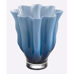 HEINE HOME Vase, Blau, Gr. H/B/T ca. 25/20/21 cm, Deko-Artikel, Material: Glas