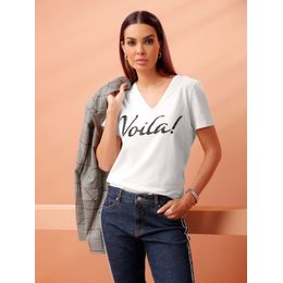 Heine Damen Kurzarmshirt, Natur, Gr. 38, T-Shirts, Material: Baumwolle