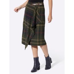Heine Damen Karorock, Gr&uuml;n, Gr. 34, Lange R&ouml;cke, Material: Polyester
