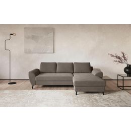 Ecksofa COTTA "Terra L-Form, Breite 255 cm", taupe, B:255cm H:83cm T:154cm, 96% POLYESTER (PES) 4% POLYAMID(PA), Sofas, Ecksofa, wahlweise mit Bettfunktion