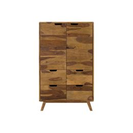 Highboard Sheesham 90x40x145 natur sandgestrahlt lackiert MALM&Ouml; 2 #210