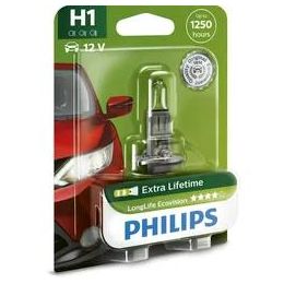 Philips H1 LongLife EcoVision 55W (1 Stk.) 12258LLECOB1 Gl&uuml;hlampe, Fernscheinwerfer,Gl&uuml;hlampe, Hauptscheinwerfer,Gl&uuml;hlampe, Nebelscheinwerfer,Gl&uuml;hlamp