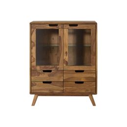 Highboard Sheesham 90x40x110 natur sandgestrahlt lackiert MALM&Ouml; 2 #213
