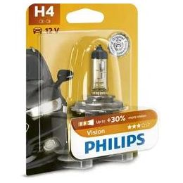Philips H4 Vision 60/55W (1 Stk.) 12342PRB1 Gl&uuml;hlampe, Fernscheinwerfer,Gl&uuml;hlampe, Hauptscheinwerfer,Gl&uuml;hlampe, Nebelscheinwerfer,Gl&uuml;hlampe 12V f&uuml;r VW