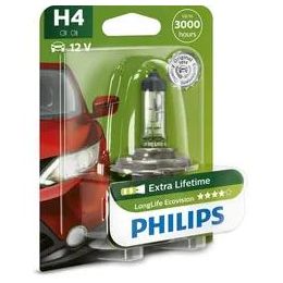 Philips H4 LongLife EcoVision 60/55W (1 Stk.) 12342LLECOB1 Gl&uuml;hlampe, Fernscheinwerfer,Gl&uuml;hlampe, Hauptscheinwerfer,Gl&uuml;hlampe, Nebelscheinwerfer,Gl&uuml;hl