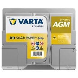 Varta Starterbatterie DYNAMIC AGM 12 V, 50 Ah, 540 A 550901054K262 12V 50Ah 540A f&uuml;r VW PEUGEOT AUDI GAC MERCEDES-BENZ VOLVO OPEL BMW GREAT WALL HYUND