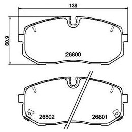 TEXTAR Bremsbelagsatz, Scheibenbremse 2680001 vorne rechts links f&uuml;r HYUNDAI KIA (DYK) 58101COA00