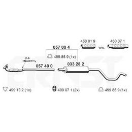 Ernst Mittelschalld&auml;mpfer Set 057004 f&uuml;r GENERAL MOTORS OPEL 5852481 13204578 13107573