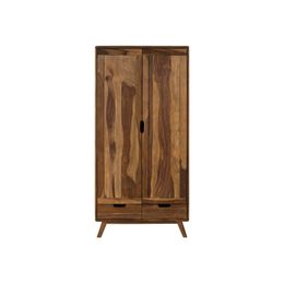 Kleiderschrank Sheesham 90x45x180 natur sandgestrahlt lackiert MALM&Ouml; 2 #200