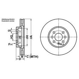 ATE Bremsscheibe PowerDisc 24.0325-0148.1 vorne rechts links bel&uuml;ftet 280mm f&uuml;r VAUXHALL OPEL 93175376 569006