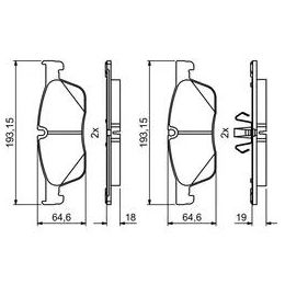 Bosch Bremsbelagsatz, Scheibenbremse 0 986 494 831 vorne rechts links f&uuml;r LAND ROVER JAGUAR J9C18522 LR160438 T2H53853