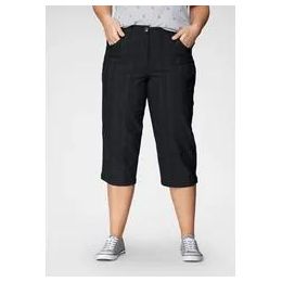 Caprihose KjBRAND "Babsie: bequemer Oberschenkel", Damen, Gr. 52, N-Gr, schwarz gestreift, Web, Obermaterial: 47% Baumwolle, 45% Polyester, 6% Viskose, 2% Elasthan, Basic, kniebedeckend, Hosen Caprihose, Sommerhose mit Strukturmuster