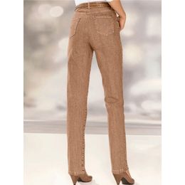 Casual Looks Damen 5-Pocket-Jeans, braun, Gr. 195, unifarben, 98% Baumwolle, 2% Elasthan, Jeans
