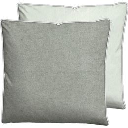 Kissenbezug Biberna, B:80cm L:80cm, grau, Baumwolle, 100% Baumwolle, Kissenbez&uuml;ge