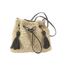 Lascana Umh&auml;ngetasche 'Strandtasche' mehrfarbig Gr. f&uuml;r Damen. Mit Lederimitatverzierungen, Schmuckelement, Bommel