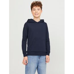 Jack & Jones Kinder Kapuzensweatshirt "JJEBRADLEY SWEAT HOOD NOOS JNR", blau, Basic, Gr. 152, JACK & JONES JUNIOR, unifarben, angeraute Sweatware, Obermaterial:
