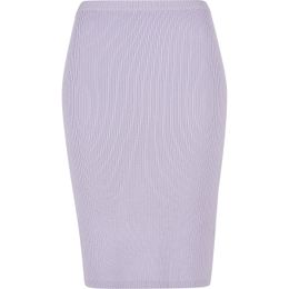Sommerrock Urban Classics "Urban Classics Damen Ladies Rib Knit Midi Skirt", Damen, Gr. L, lila, 35% Polyacryl, 35% Viskose, 30% Polyamid, unifarben, slim fit, R&ouml;cke
