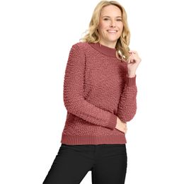 Damen Stehkragenpullover aus Effektgarn rosenholz, Gr&ouml;&szlig;e 38