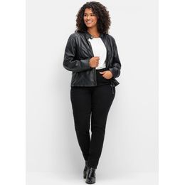 sheego Damen Stretch-Jeansschwarz denim, Gr. 22, unifarben, 68% Baumwolle, 30% Polyester, 2% Elasthan, Jeans