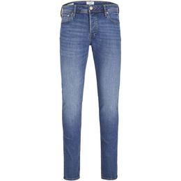Jack & Jones JACK & JONES Herren Slim-fit-Jeans "JJIGLENN mit Used-Look und Stretchkomfort", blau, Gr. 28, Abriebeffekte, Denim/Jeans, Obermaterial: 76%